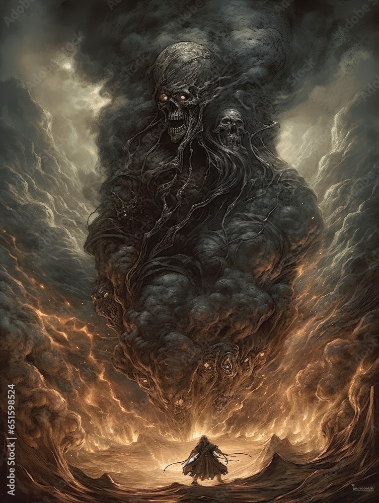 diablo satana demon battle tattoo epic dark fantasy illustration art ...