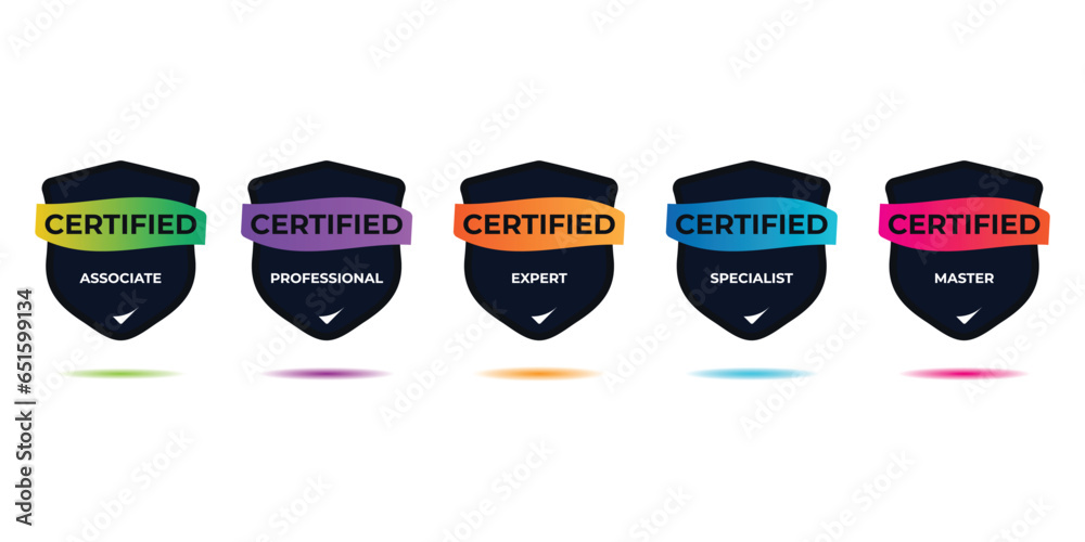 Set of company training badge certificates to determine based on ...