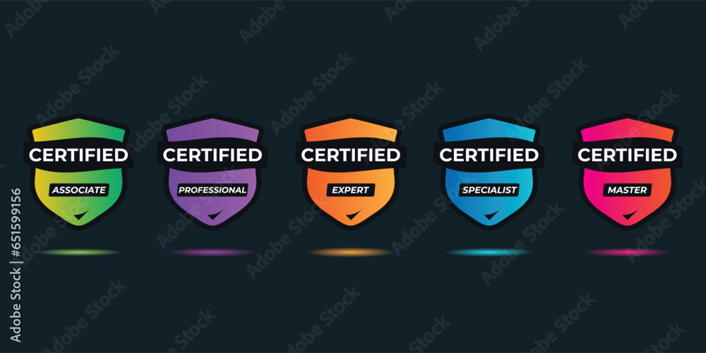 Set of company training badge certificates to determine based on ...