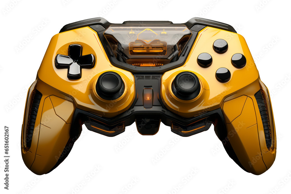Futuristic sports car style video game controller on a transparent ...