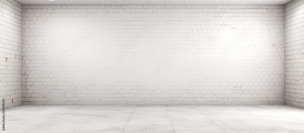 representation of vacant architectural background with white brick wall ...