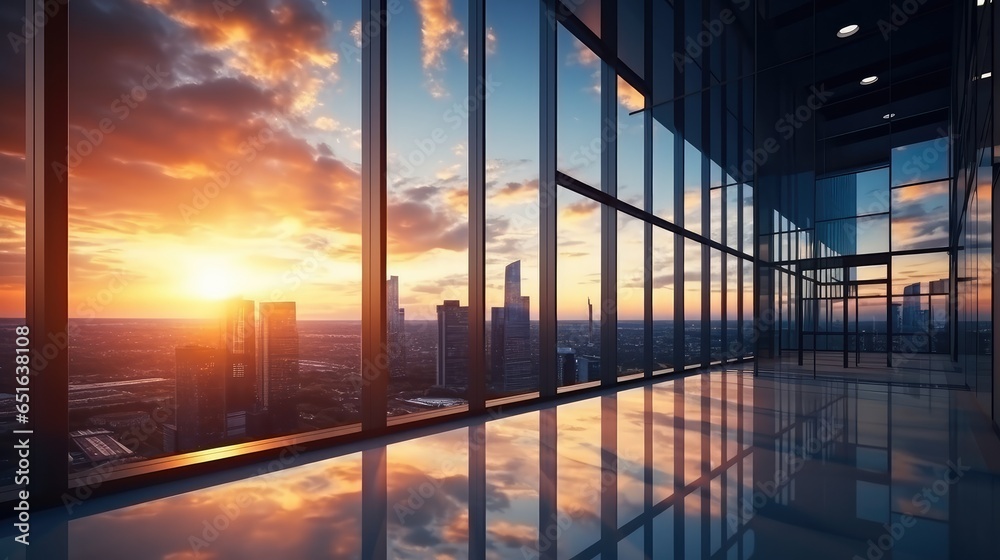 Modern office building or business center. High-rise window buildings ...