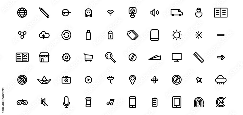 Icons Set in Filled Style The set consists of essential and commonly ...