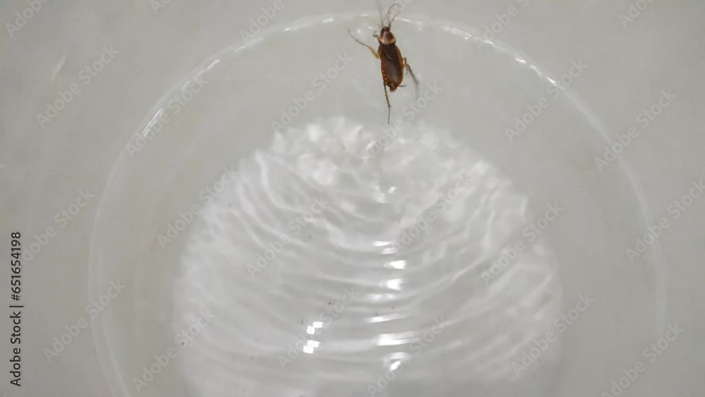 Cockroaches float in a tub of water trying to get out Stock Video ...