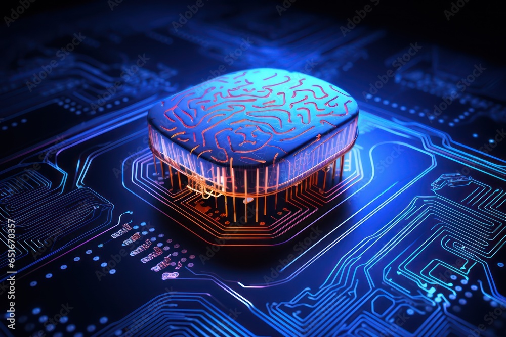 Neuromorphic Computing Research Lab Setup Chip With Synapse Like Connections Technology