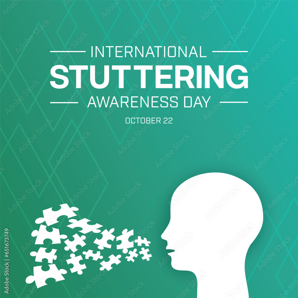 International Stuttering Awareness Day design concept with a man symbol ...