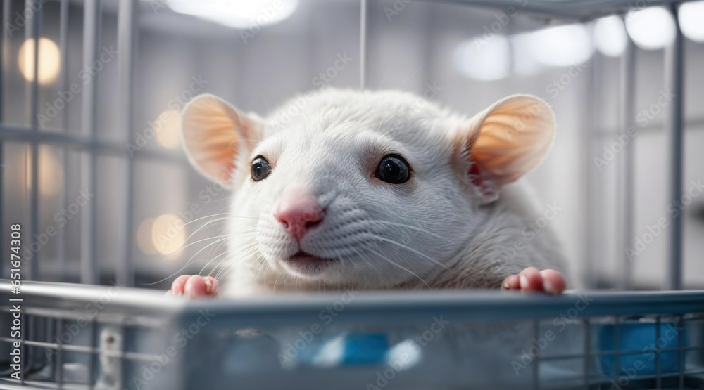 Lab mouse in a cage. Lab rat in a cage. Generative AI. Stock ...