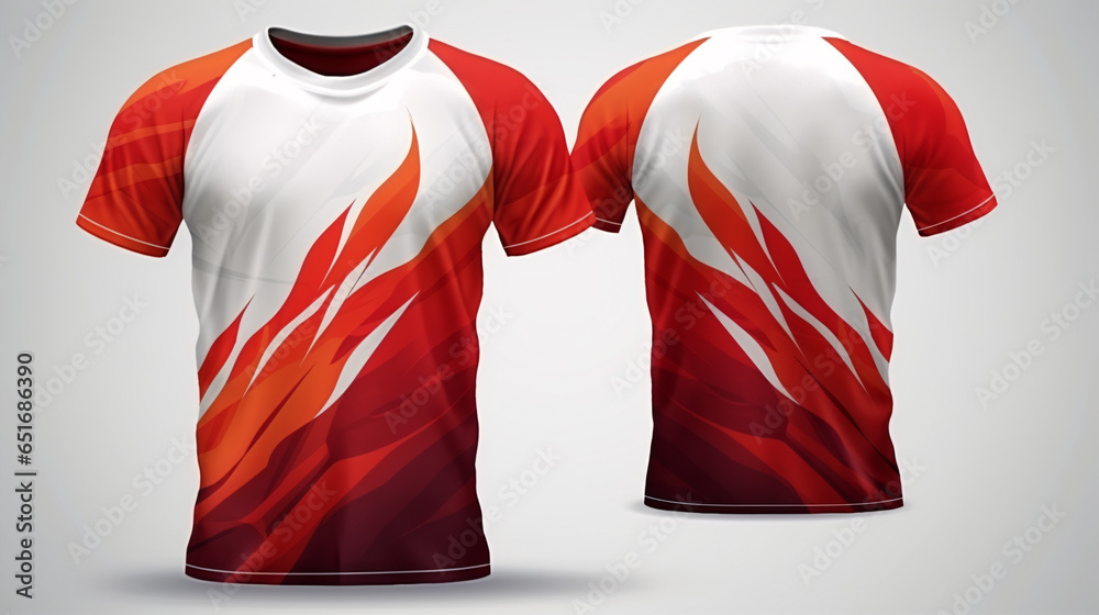 Sports shirt template for soccer and football jerseys, complete with ...