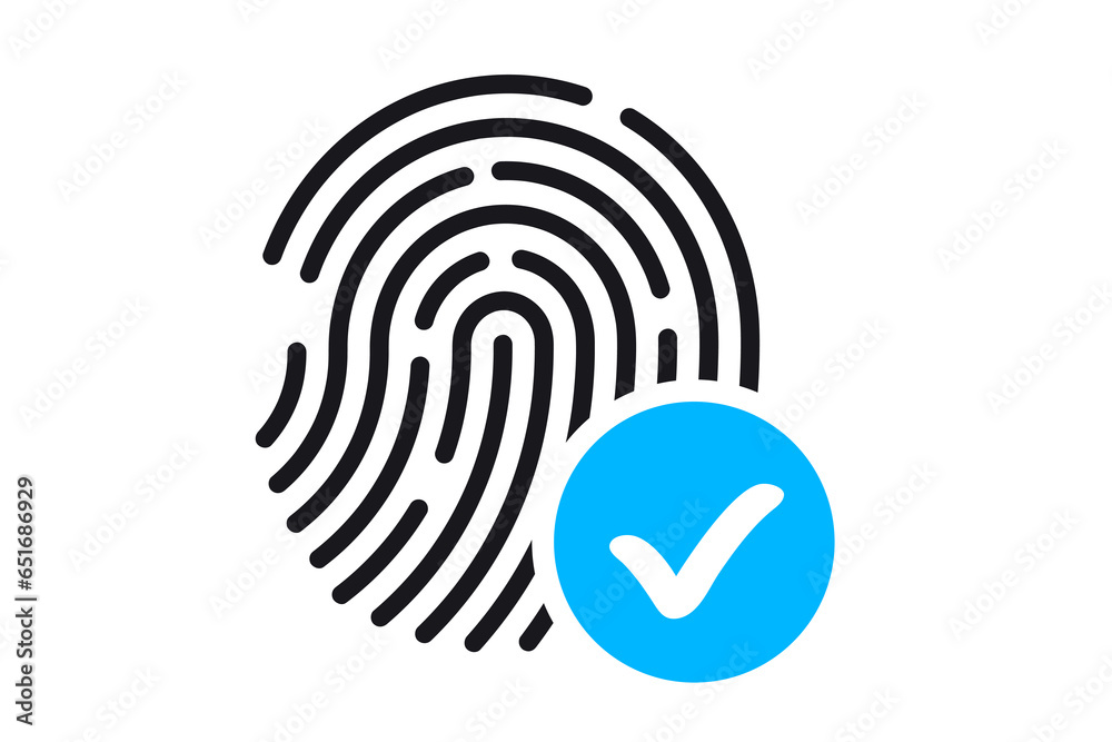 ID app icon. Finger print. Finger print accepted icon. Fingerprint ...