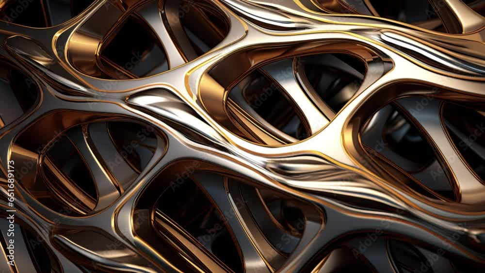 Layers of reflective metallic textures forming an intricate and unique ...