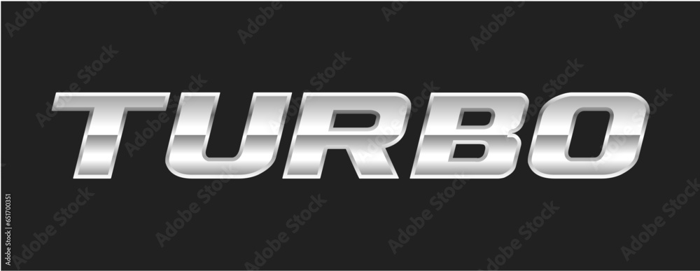 Vetor de Turbo lettering font Vector silver effect graphic design ...