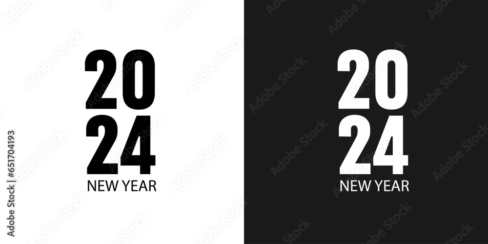 Creative concept of 2024 Happy New Year poster. Design template with ...