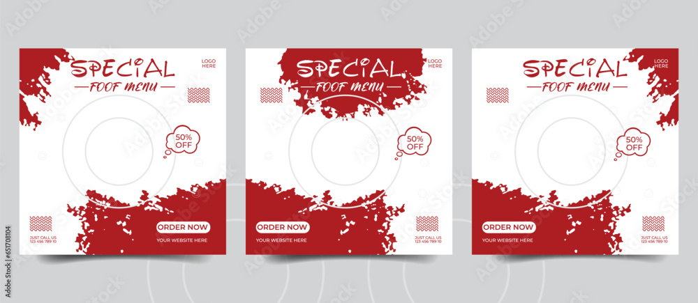 Food social media post template with a plate.Editable for Social Media ...