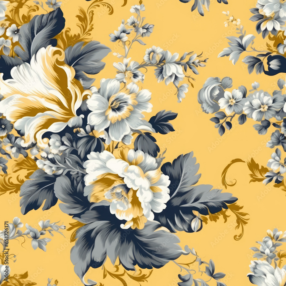 Rococo seamless pattern that would be worn colors seamless pattern, AI ...