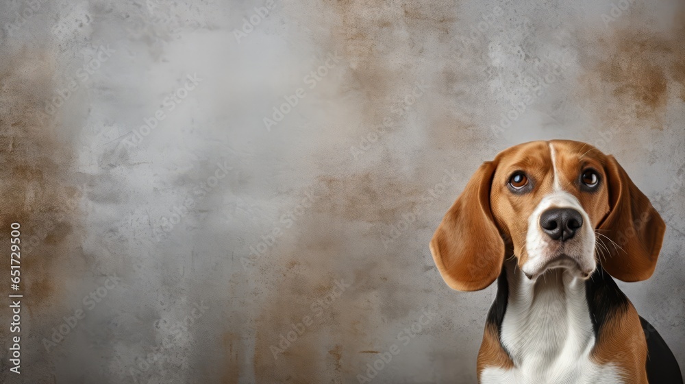 Beagle dog portrait close up. Beagle dog. Horizontal banner poster ...