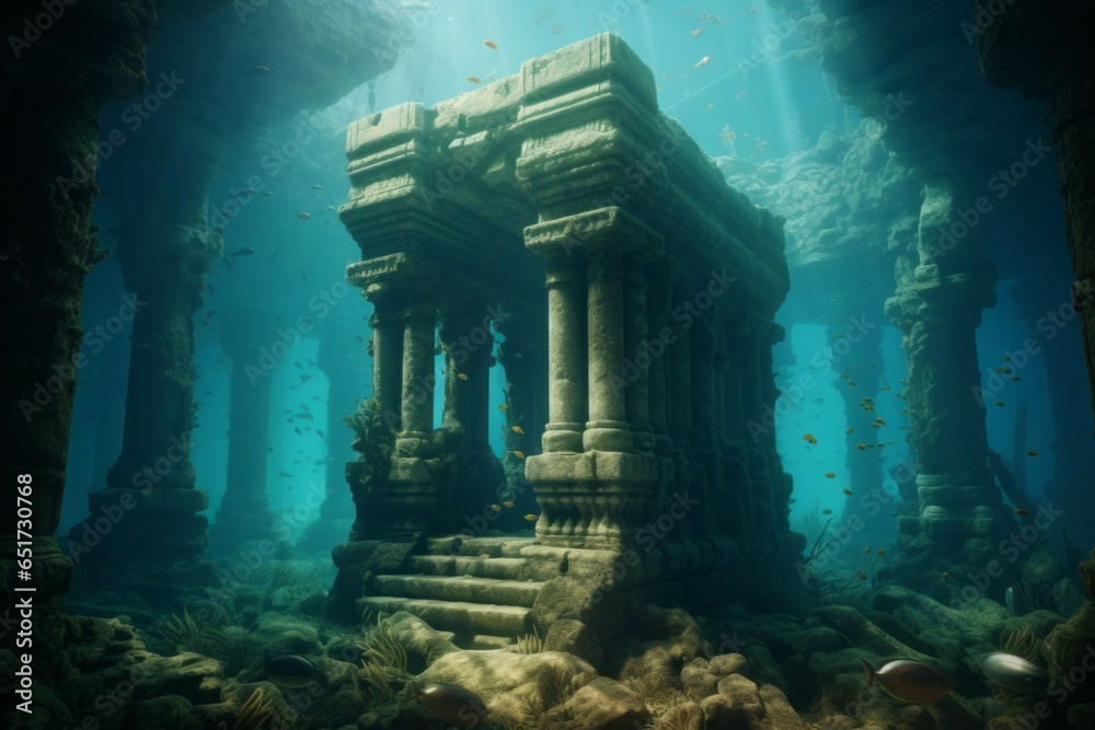 Legendary Atlantis. The sunken continent of an ancient highly developed ...