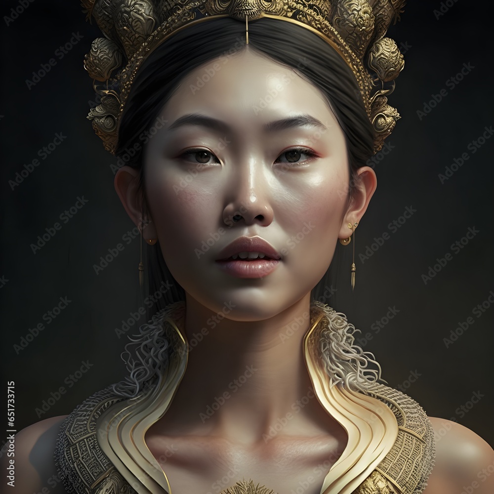 ultimate representation a queen goddess beautiful asian hyperrealism ...