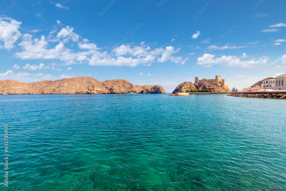 Seaside view of the Al Jalali Fort, an historic 1500s sea fort built by ...