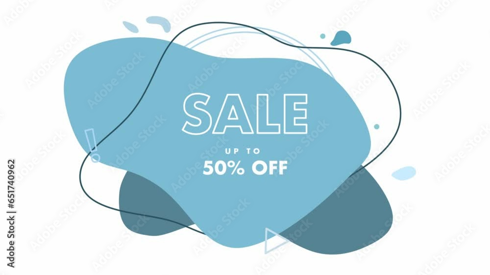3 sale advertisement themed text box animations on white background ...