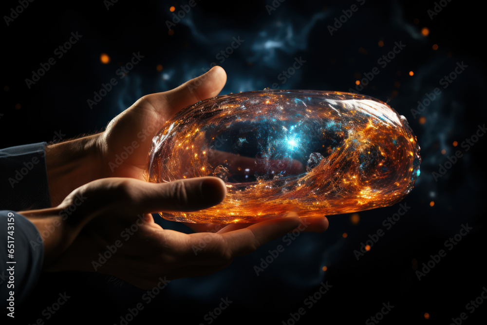 A visualization of cosmic inflation theory, depicting the rapid ...