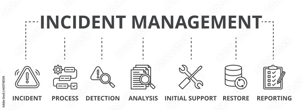 Incident management web banner icon vector illustration concept for ...