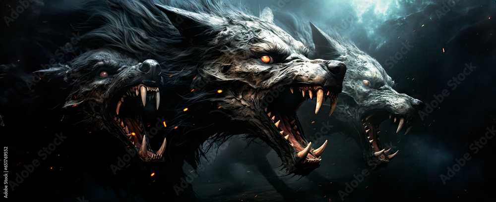 Satan's Feral Hounds, Terrifying Wolves with Bared Teeth. Hounds Of ...