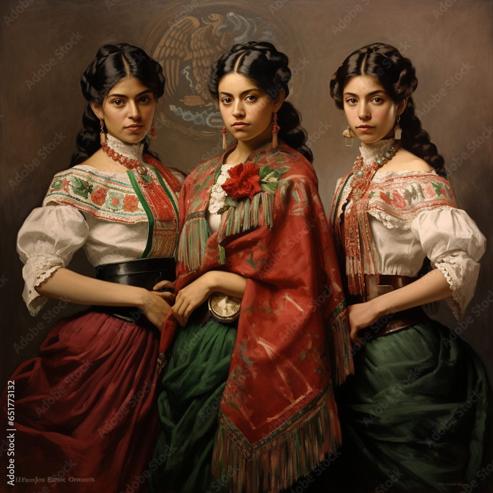 Mexican Adelitas, dressed in typical costumes. also known as soldaderas ...