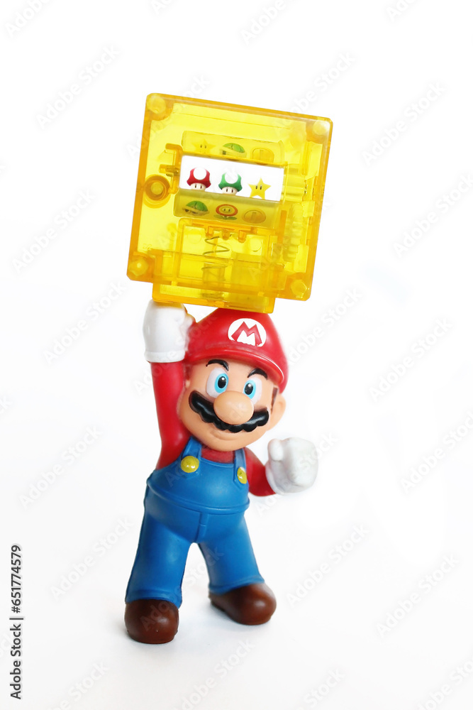 Mario Bros. Famous game character: Super Mario Bros. Game toy. Stock ...