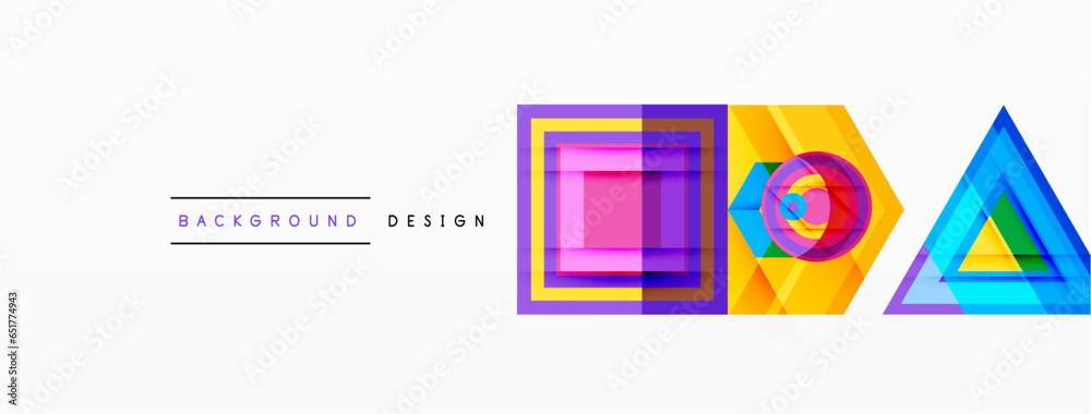 Geometric shapes vector design with dynamic shadow effect features a ...