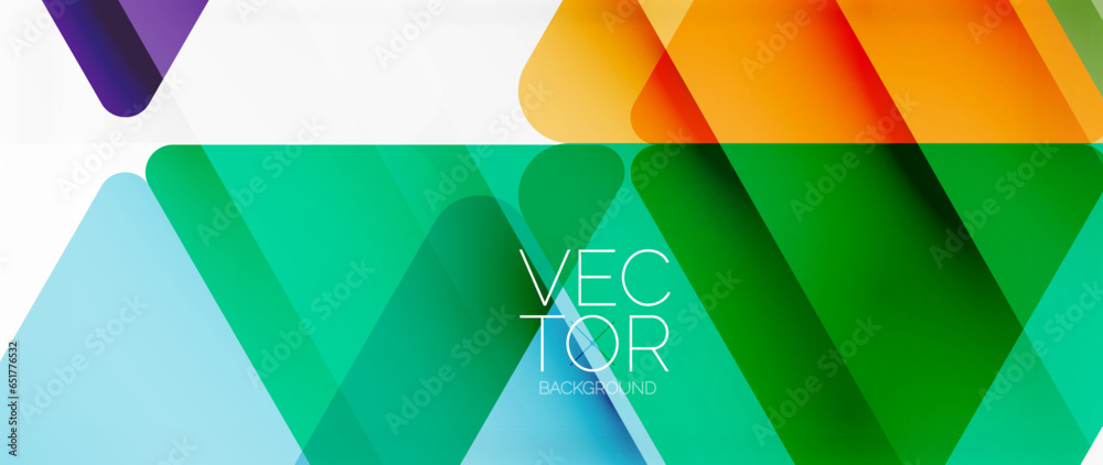 Abstract background. Color transparent triangles in mosaic style with ...