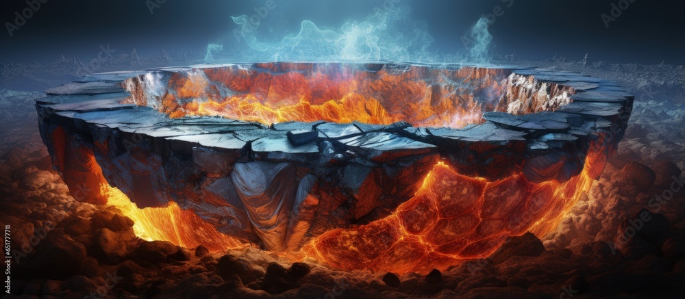 Earth s core and layers are structured with a visible cross section ...