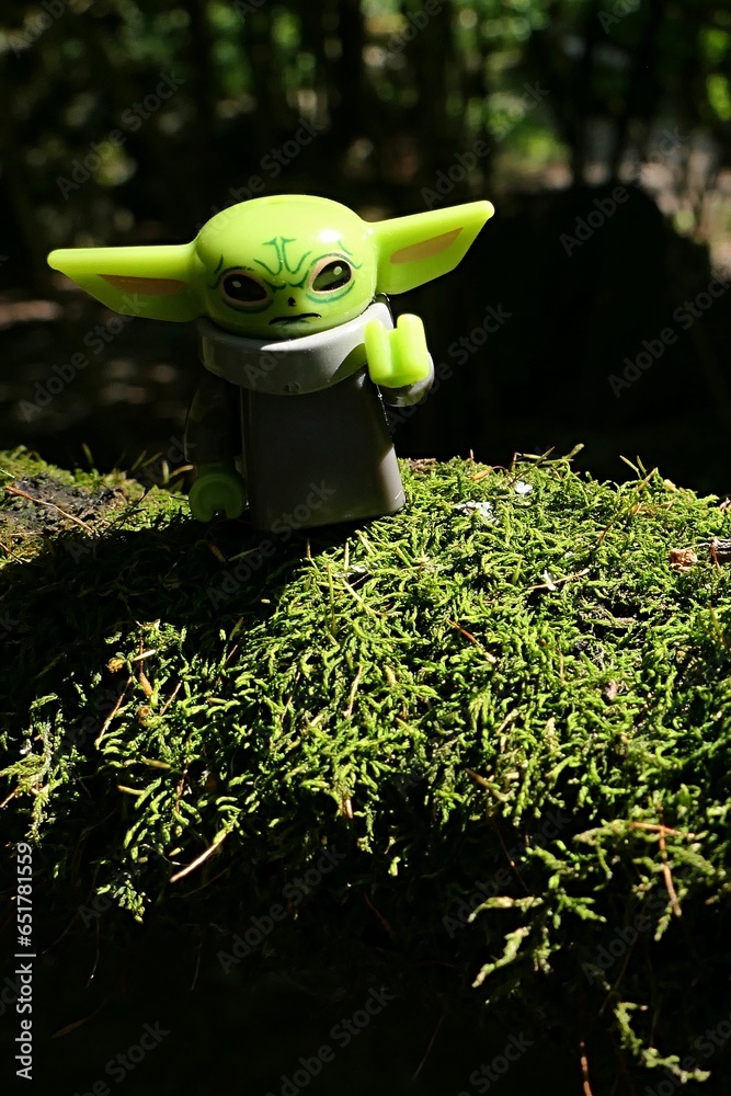 LEGO baby Yoda figure, also known as Grogu from Star Wars Mandalorian ...