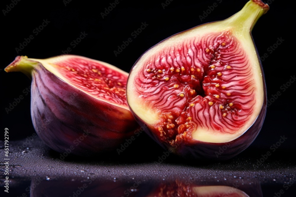 Splendid Visuals: Captivating Shots of Halved Figs Fruit in 3:2 Aspect ...