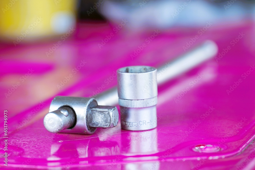 Removable wrench and handle are placed side by side. Stock Photo ...