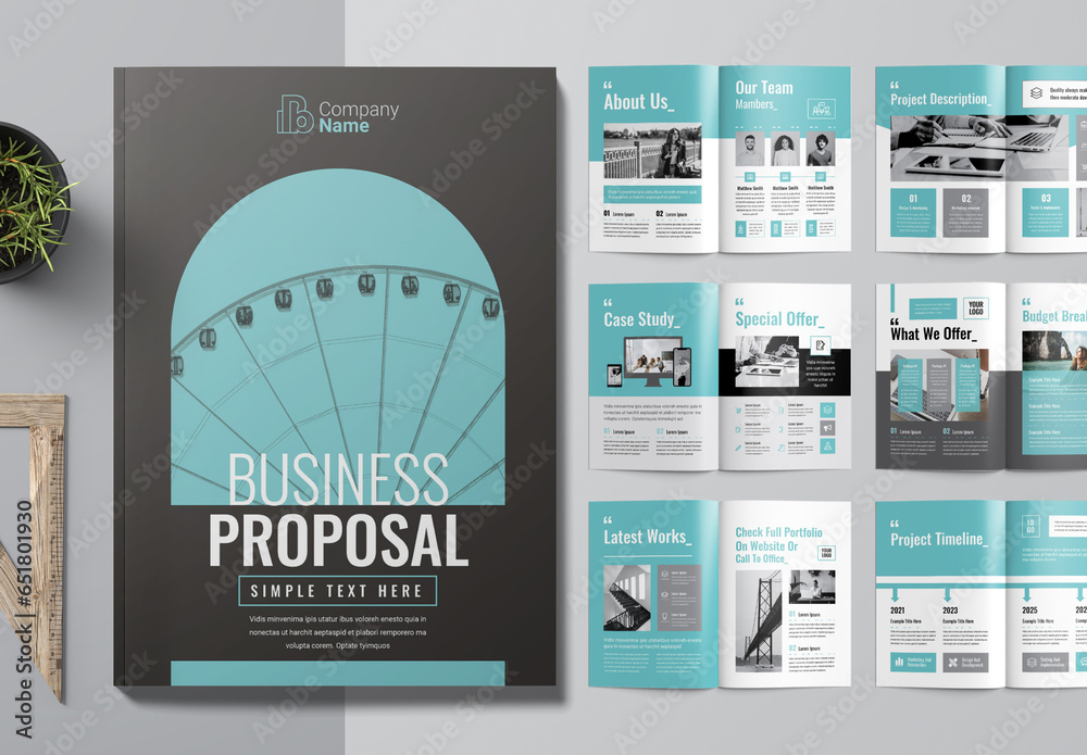 Project Proposal Design Layout With Blue Accents Stock Template | Adobe