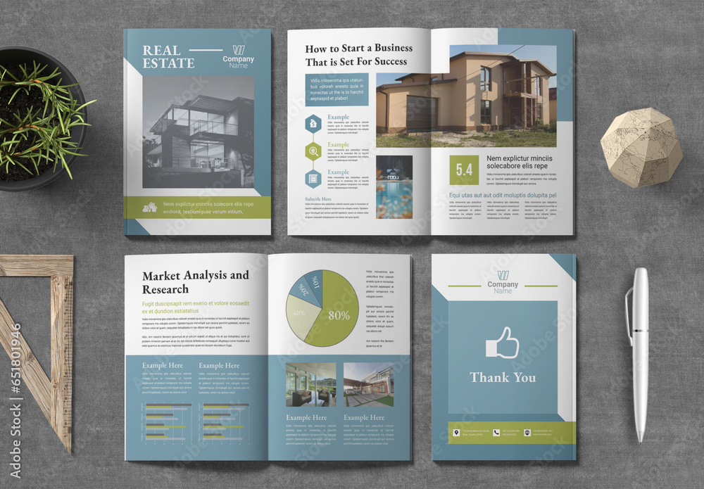 Real Estate Brochure Layout Stock Template | Adobe Stock
