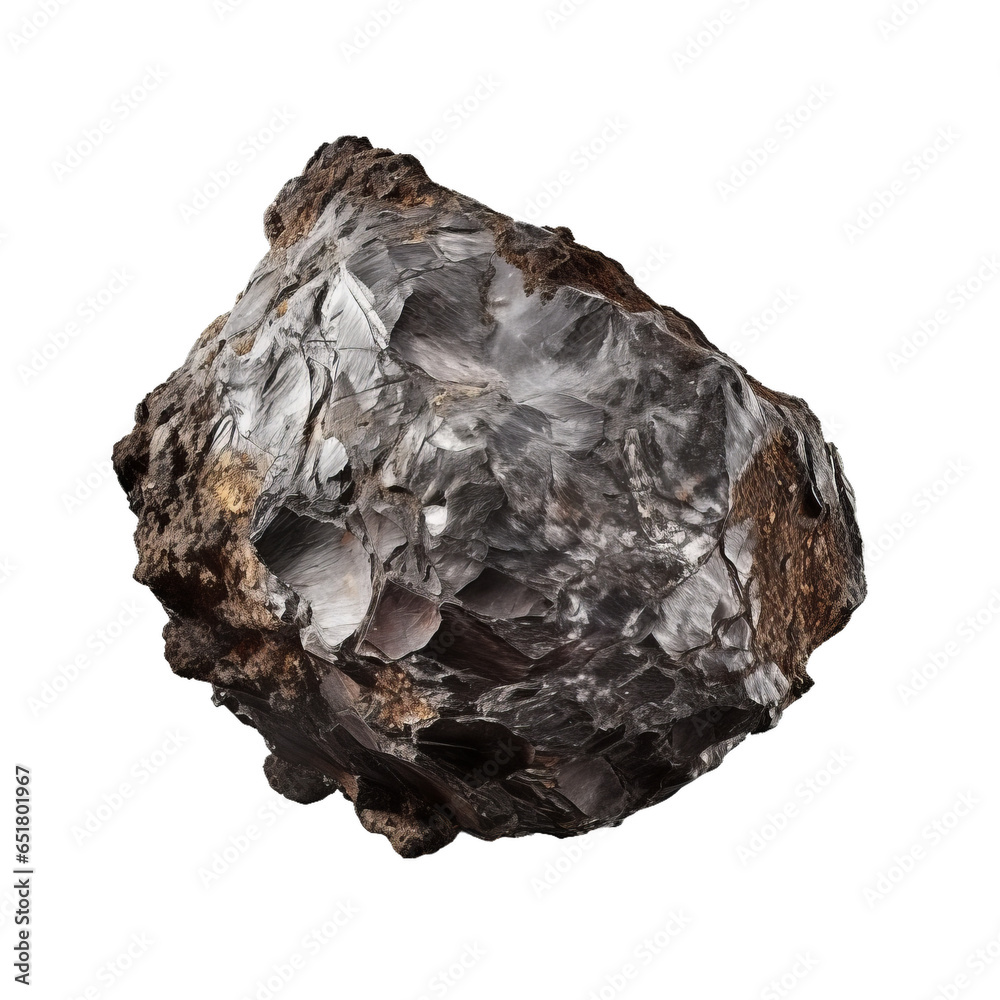 Meteorite isolated on transparent background. Generative AI image Stock ...