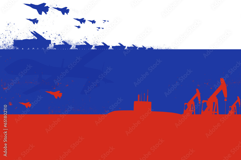 Russia flag, missile launch or war with Ukraine for freedom, justice or ...