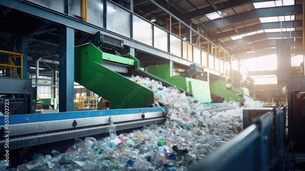 The process of recycling plastic into small plastic pellets. Stock ...