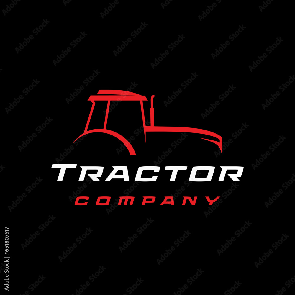 Tractor logo with sharp line design in masculine style Stock Vector ...