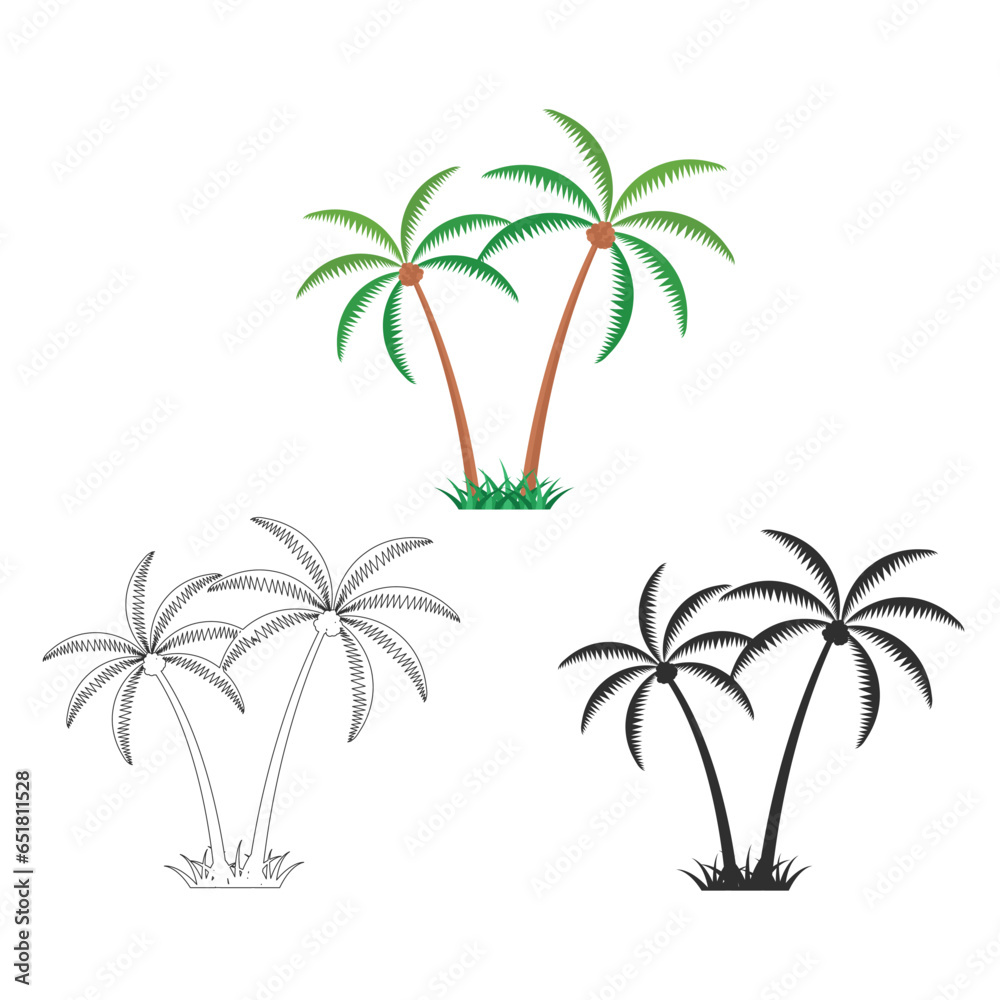 Coconut Tree Vector, Coconut Tree Illustrations, Coconut Tree clip art ...