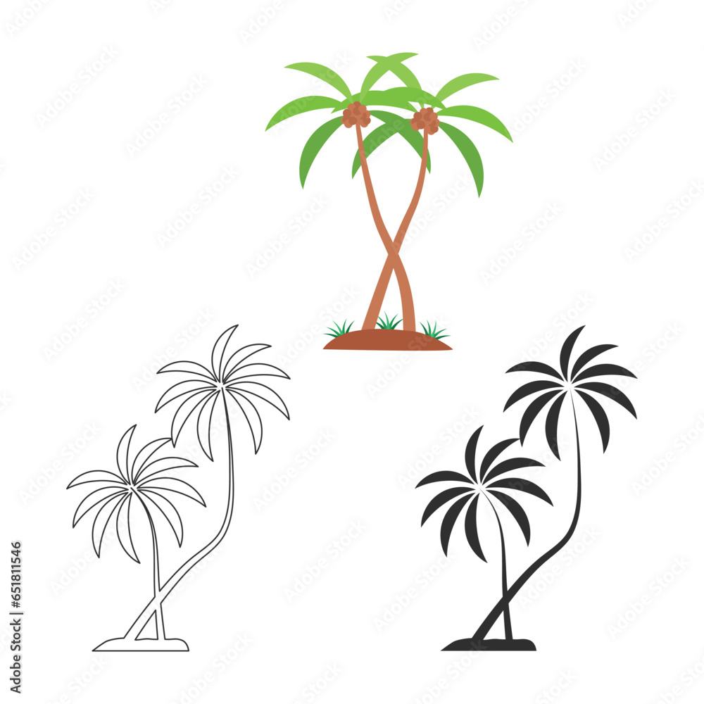 Coconut Tree Vector, Coconut Tree Illustrations, Coconut Tree clip art ...