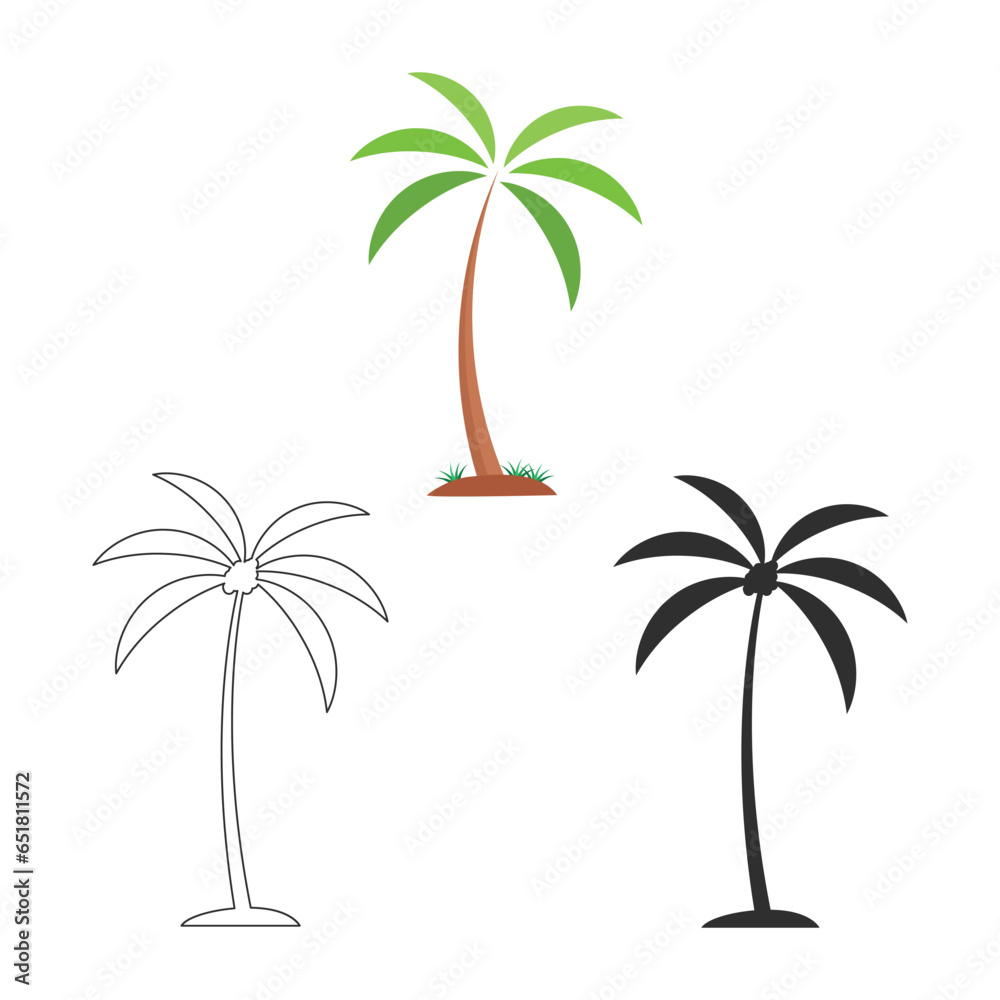 Coconut Tree Vector, Coconut Tree Illustrations, Coconut Tree clip art ...