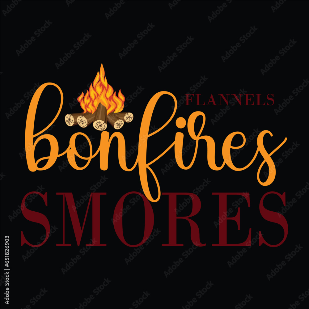 Bonfire night t- shirt design.Bonfire season,Summer nights bonfire ...