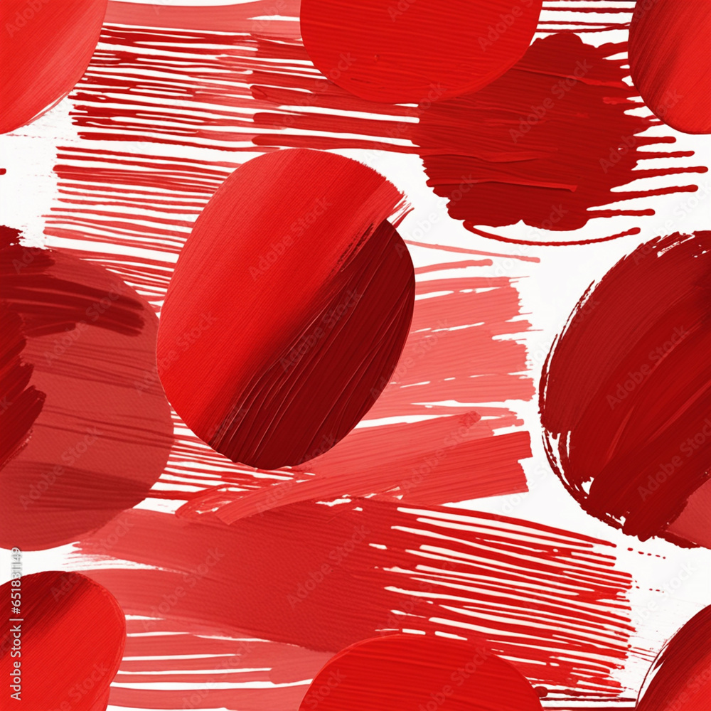 Red Color round Brush Strokes in Various Width and Parallel Painting on ...