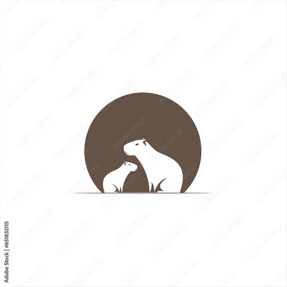 Capybara vector logo . Capybara is an animal that is known to live in ...