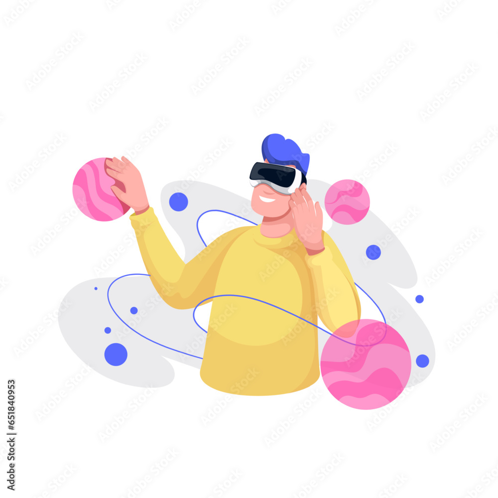 Fototapeta Futuristic space adventure in metaverse, VR visual ...