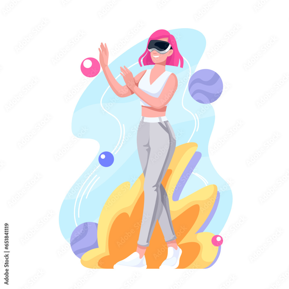 Virtual reality and metaverse technology for unusual experience vector ...