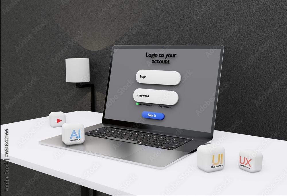 laptop ,computer ,desktop ,web ai ui / ux ,chatbot application ,login ...
