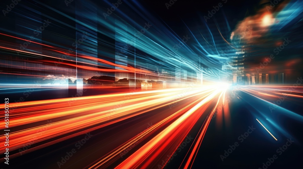 Car Motion Trails Speed Light Streaks Background with Blurred Fast ...